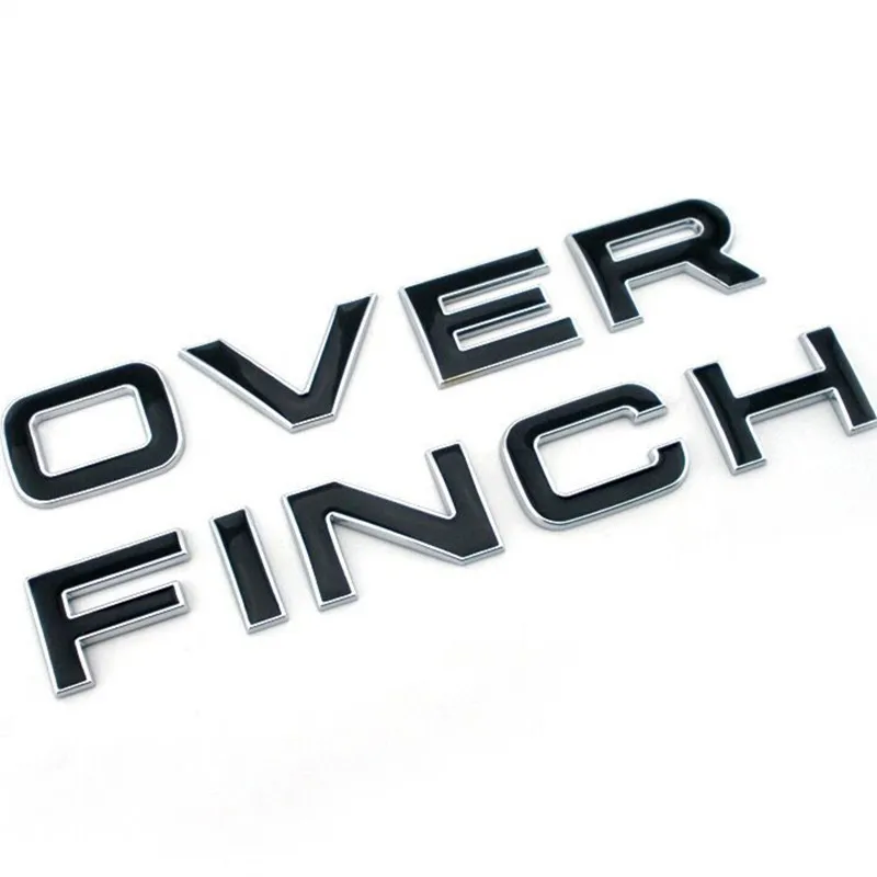 Chrome Black Carbon Letters Emblem for Range Rover OVERFINCH Badge Car ...