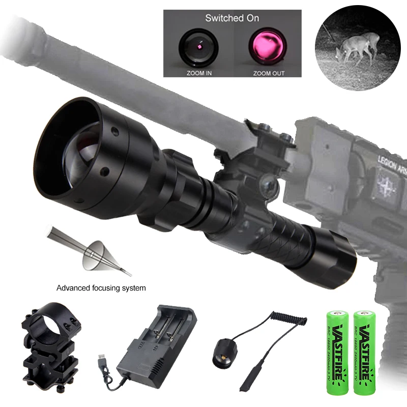 850nm/940nm Ir Hunting Torch Long Range Infrared Flashlight +25 Mm ...