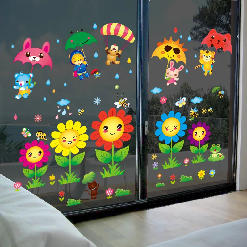 Kindergarten-door-and-window-sticker-decoration-glass-creative ...