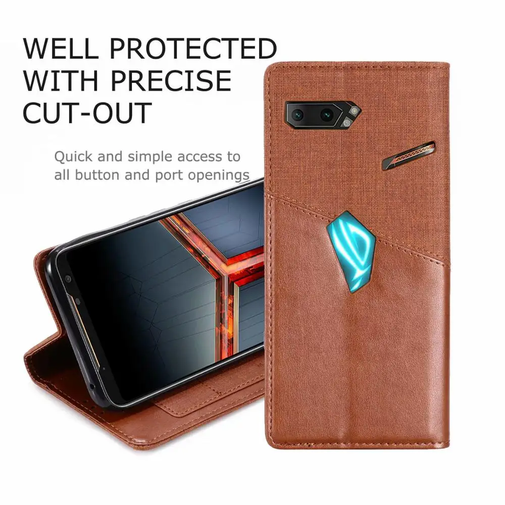 Retro Flip Magnetic Closed Leather Case For ASUS ROG Phone 2 II ...