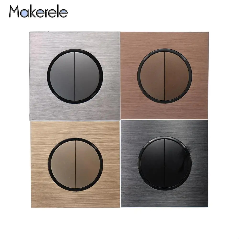 Random Click Light Switch With LED Indicator 2Gang 1/2 Way Push Button ...