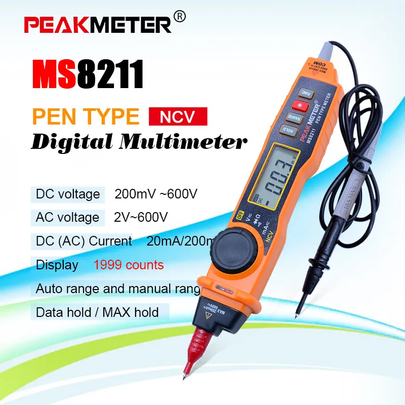 Digital Multimeter 2000counts Pen Type With Non Contact Ms8211 Acv/dcv ...