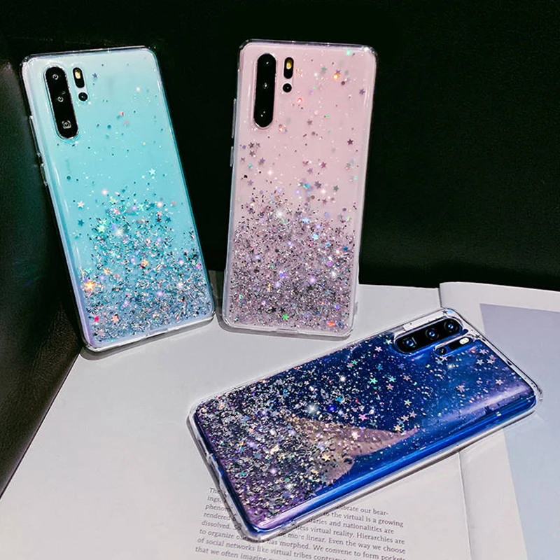 С сияющими блестками и пайетками чехол для huawei P Smart плюс Z Y9 Y6 ...