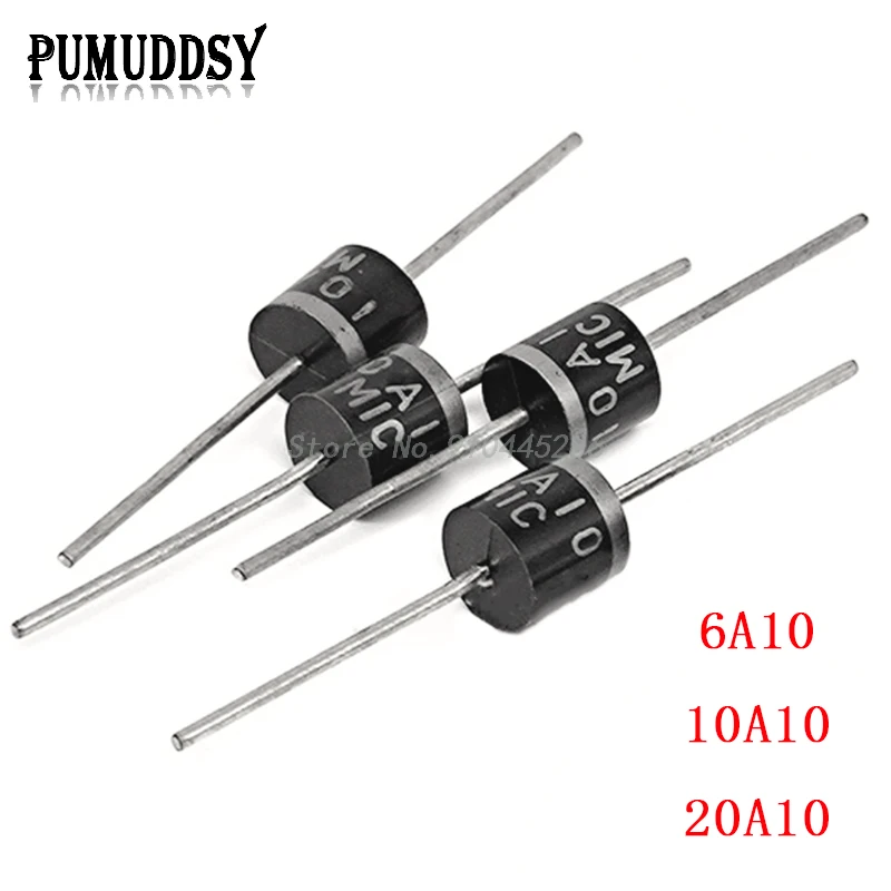 10PCS 10A10 6A10 20A10 R-6 DIP 6A 10A 20A 1000V Electrical Axial ...