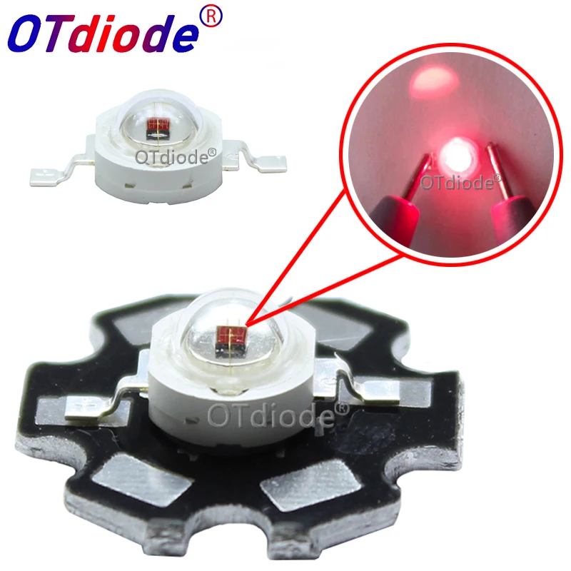 10-100pcs 730nm 740nm 3w High Power Led Lamp Ir Far Red Led Far ...
