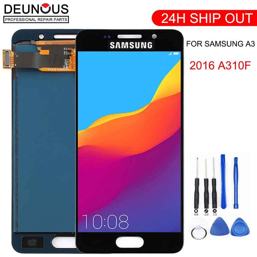 Tela lcd para samsung galaxy, a310f, a3 2016, a310, a310f, a310h, a310m ...
