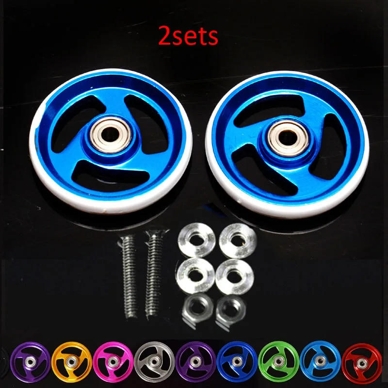 2Sets 19MM Aluminum Alloy Rollers with Hard Rubber Ring Colourful Guide ...