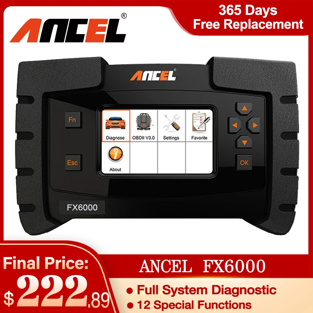Ancel Fx6000 Obd2 Automotive Scanner Professional Code Reader Full ...