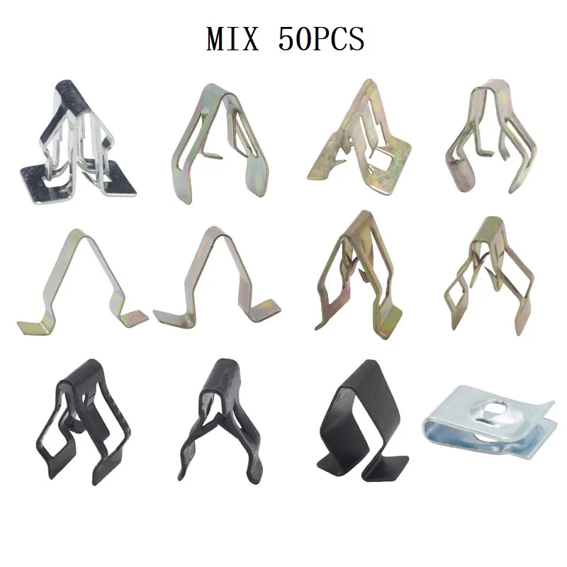 MIX 50PCS Universal U cord lock Metal Fixed Clips For Car Instrument ...