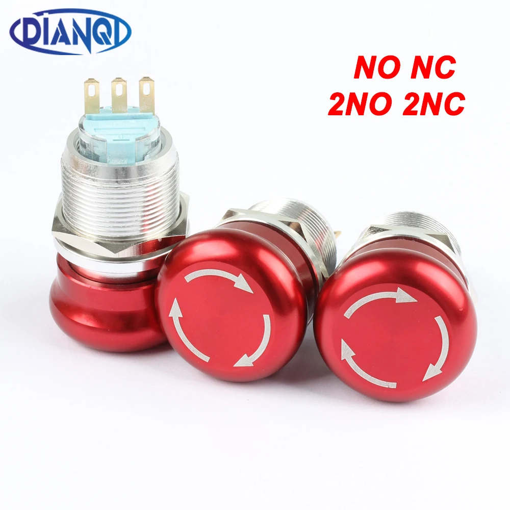22mm Metal aluminum Emergency stop switch Push Button Switch latching ...
