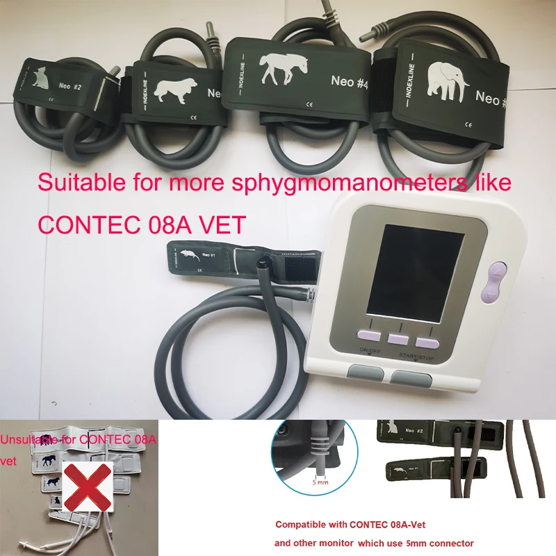 Vet Use Cuff Animals Cuff CONTEC08A Veterinary Blood Pressure Monitor ...