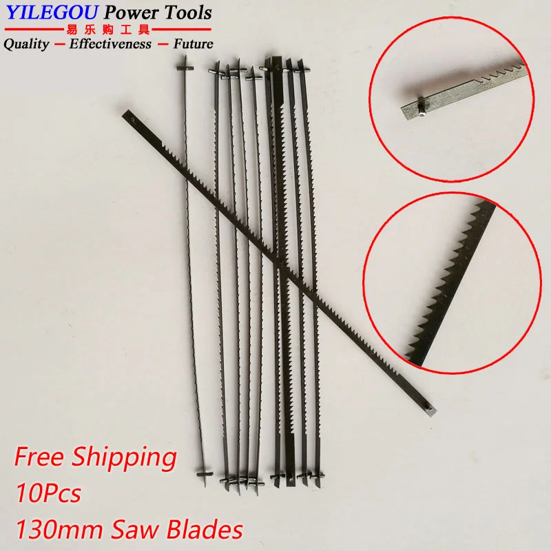 10 Pieces 130mm Scroll Saw Saw Blades With 18Tpi and 24Tpi. Single Face 130mm Pinned Jig Saw Saw ...