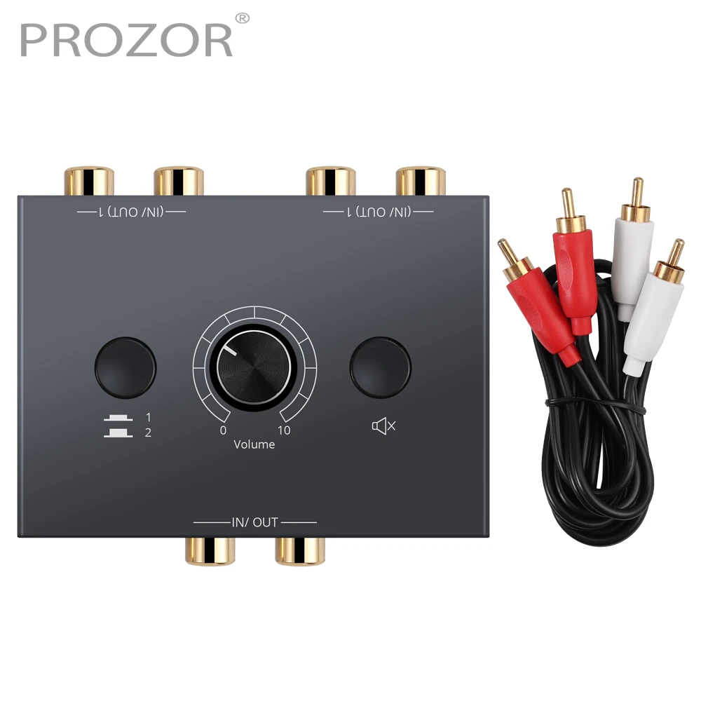 Prozor 2 X 1/1 X 2 Rca Stereo Audio Switch Splitter R/l Audio Ab Bi ...