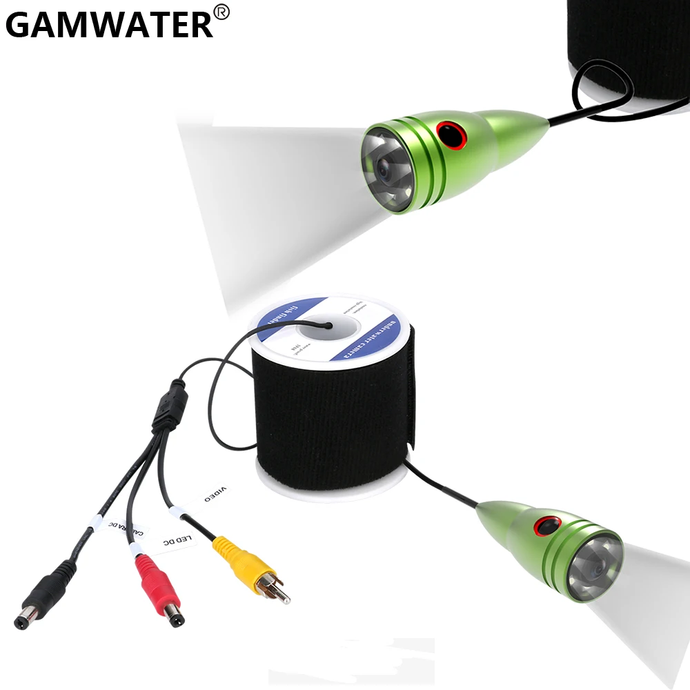 GAMWATER 1000tvl Underwater Fishing Cable+ Camera with 6PCS 1W LED ...