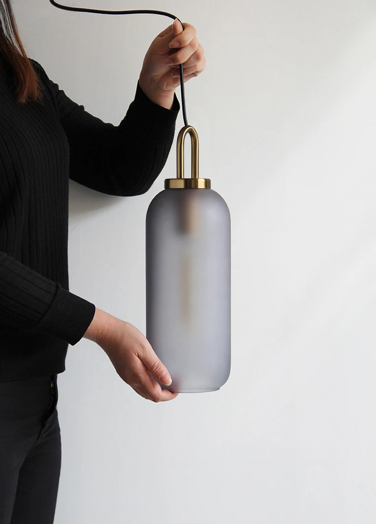 Sphere glass hanging lamp Transparent Cylindrical Edison glass pendant ...