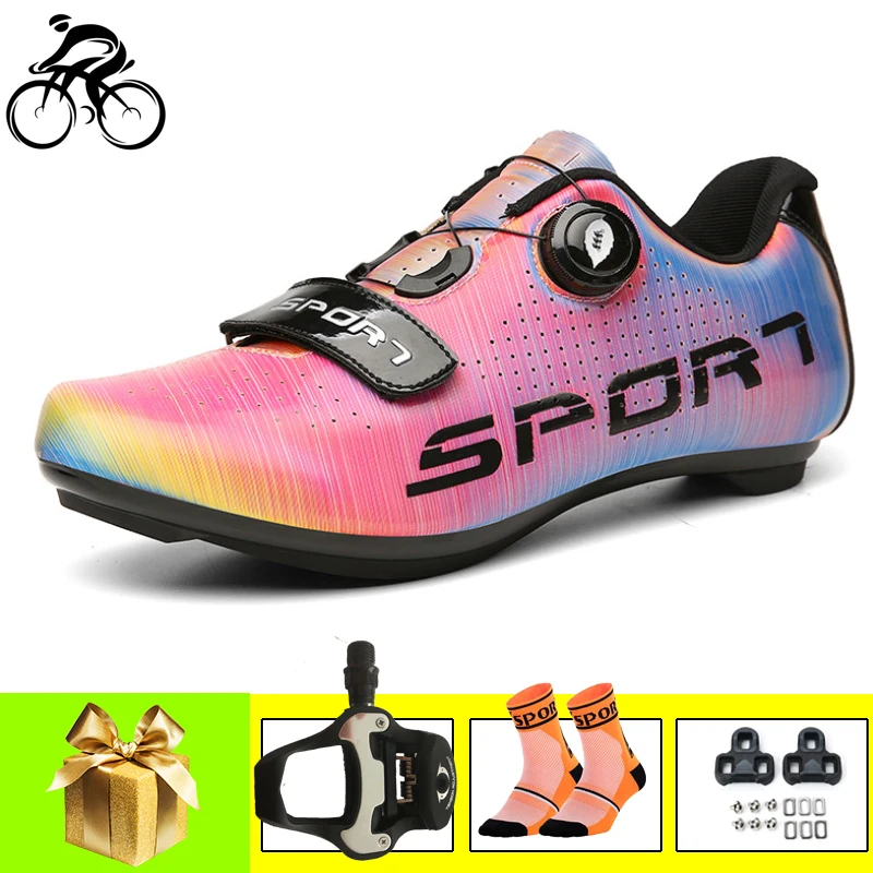 Cycling-Sneakers-Road-Self-locking-Breathable-Bicycle-Shoes-Pedals ...