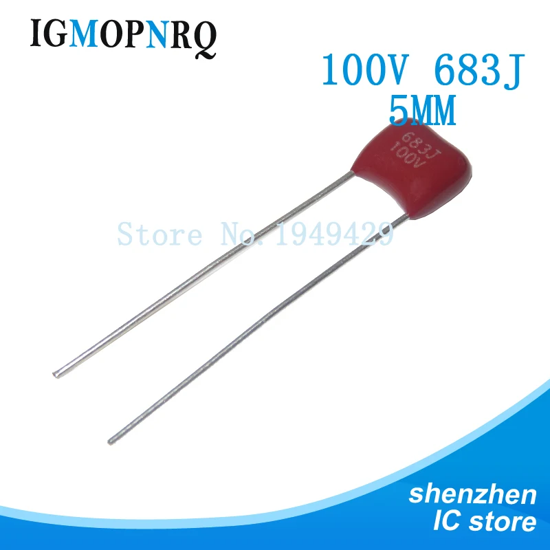 20PCS 100V683J 68NF 0.068UF Pitch 5MM 100V 683J 683 CBB Polypropylene ...