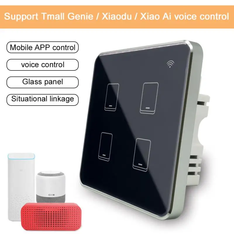 Tuya Smart Life WiFi Light Switch Intelligent Switch Controller Black ...