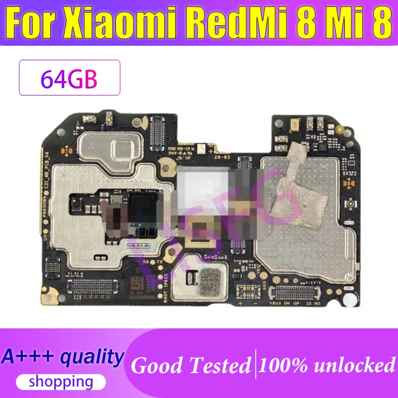 Xiaomi-Redmi-8-Motherboard-Mainboard-Logic-Board-Vers-o-Global-Funciona ...