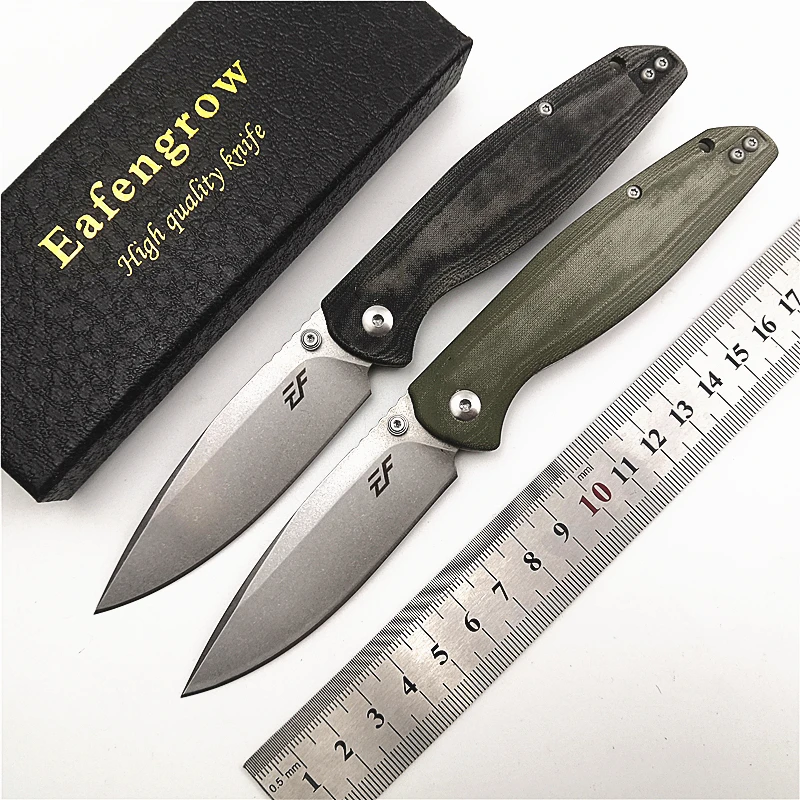 Eafengrow 966 Bearfly D2 Folding Knife Micarta Handle Utility Camping ...