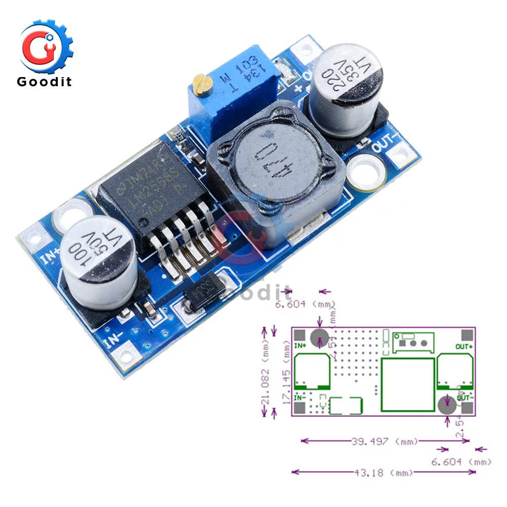 Generic Lm2596s Lm2596 Dc-Dc 3.2v-40v To 1.25v-35v 2a Adjustable Step Down Power Supply Buck ...