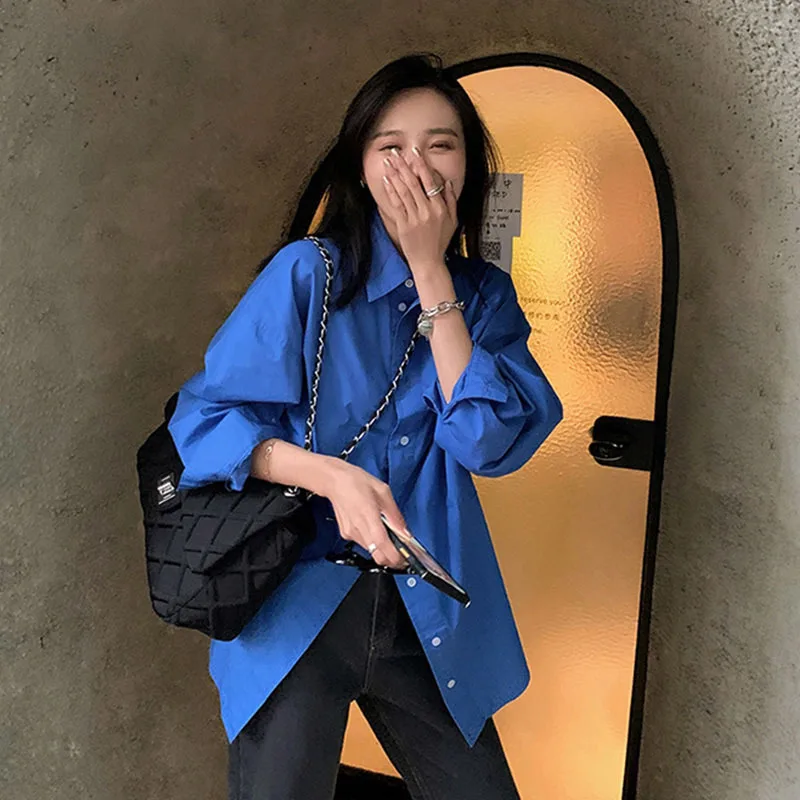 CGC-2021-Za-Autumn-Casual-Women-Shirt-Solid-Office-Lady-Cotton ...