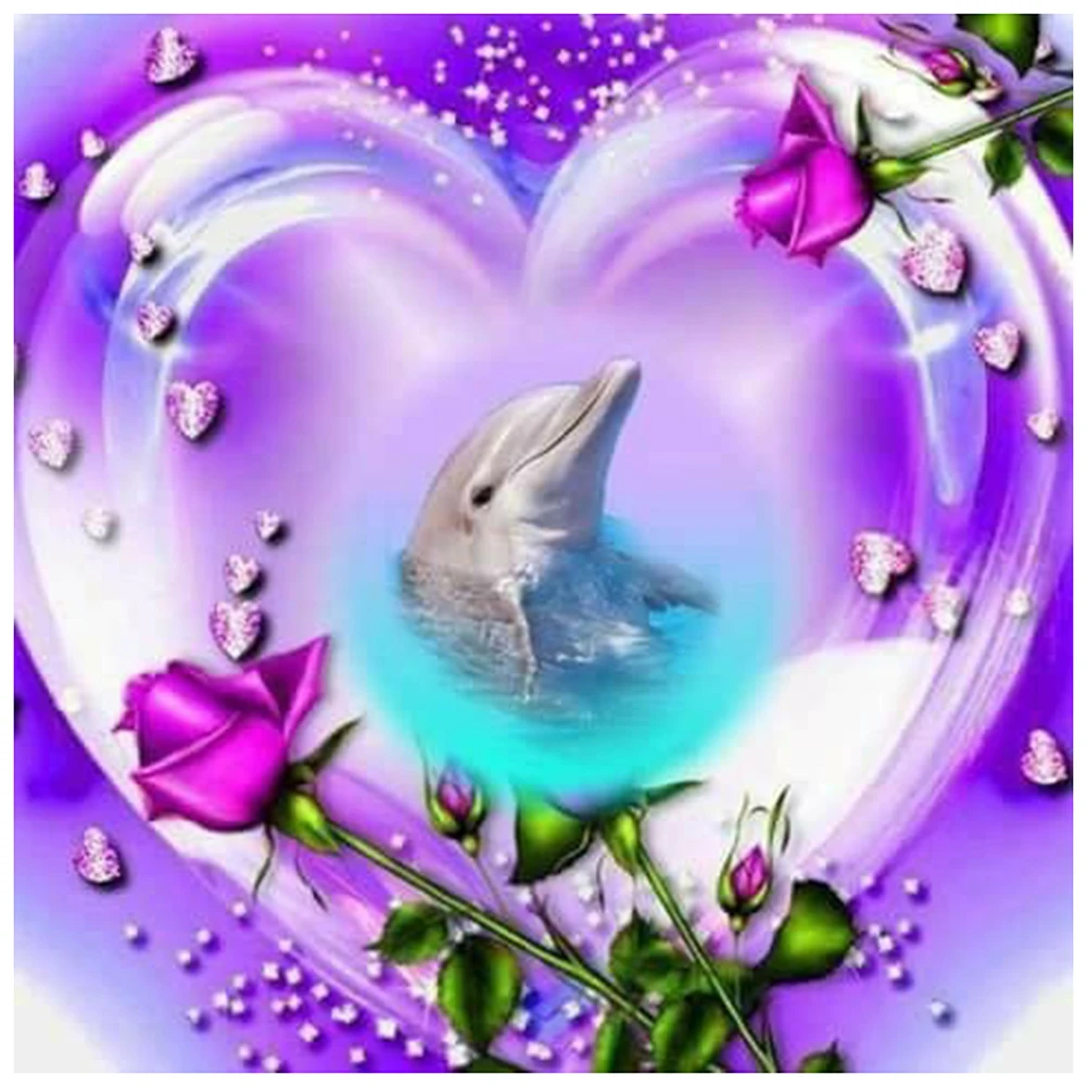 Dolphin Heart Drawing