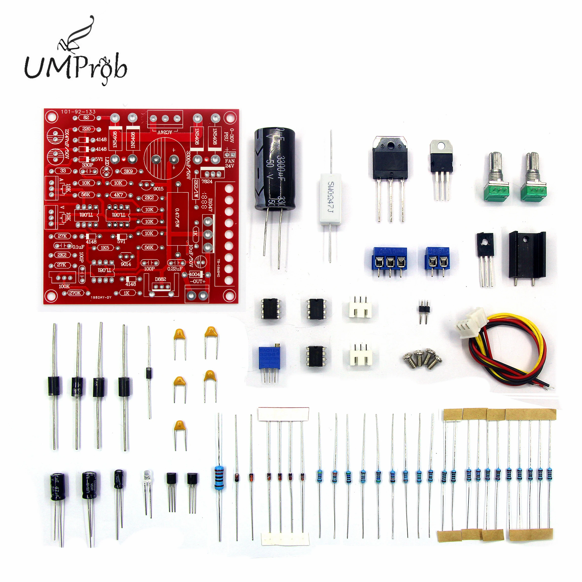 0 30V 2mA 3A Continuously Adjustable DC Regulated Power Supply DIY Kit ...