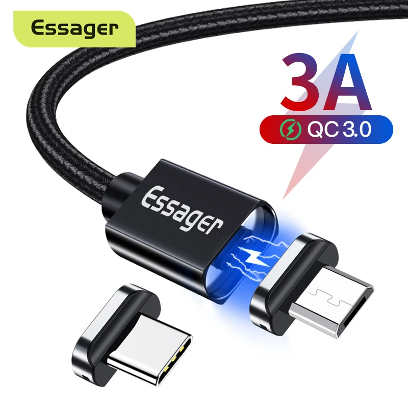 Essager 3A Magnetic USB Type C Cable For Samsung S20 Xiaomi mi Magnet ...