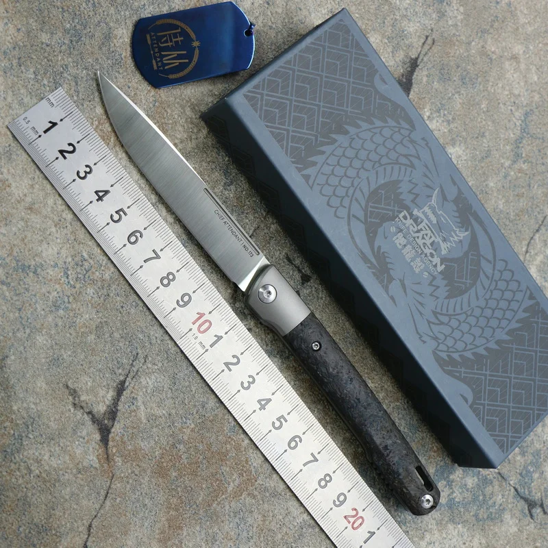 Fat Dragon Knife Design Agency New Folding Knife M390 Blade Titanium+cf ...