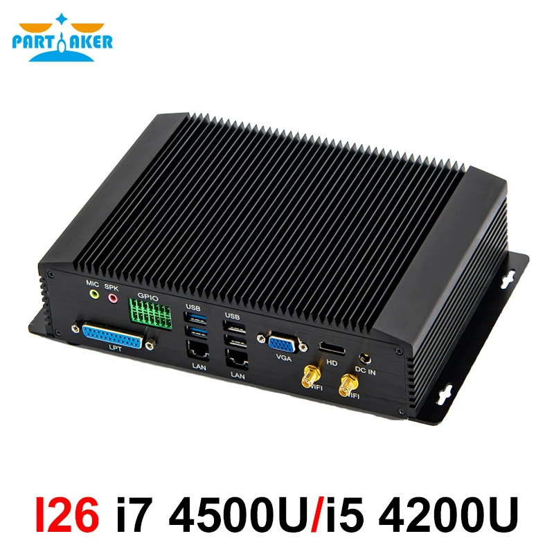 Partaker Industrial Pc Fanless Mini Computer Intel I5 4200u I7 4500u 6 ...