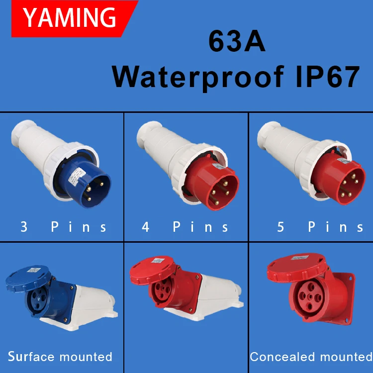 63a Waterproof Aviation Explosion-proof Connector Surface And Concealed ...