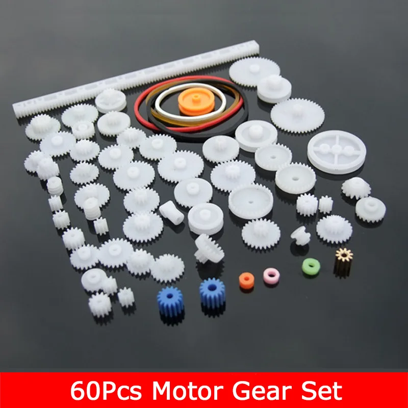 60Pcs-Plastic-Gear-Motor-Set-For-Four-Wheel-Drive-Car-DIY-Model-Toy-Car ...