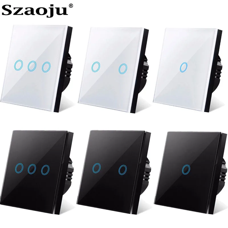 Szaoju EU Touch Switch LED Crystal Glass Panel Wall Lamp Light Switch 1 ...