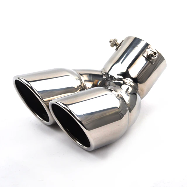 Upgrade 76mm Double Outlet Universal Car Exhaust Systems Pipe Nozzle ...
