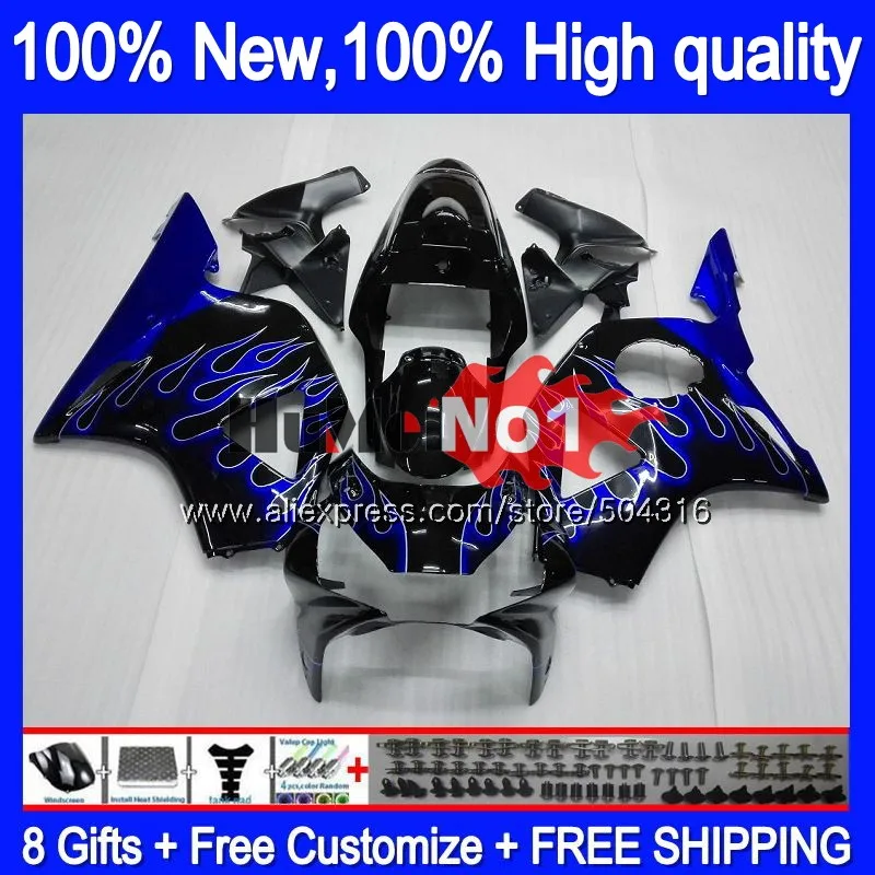 Body สำหรับ HONDA CBR900RR CBR 900 954 RR CBR900 CC CBR954 RR Blue เปลว ...