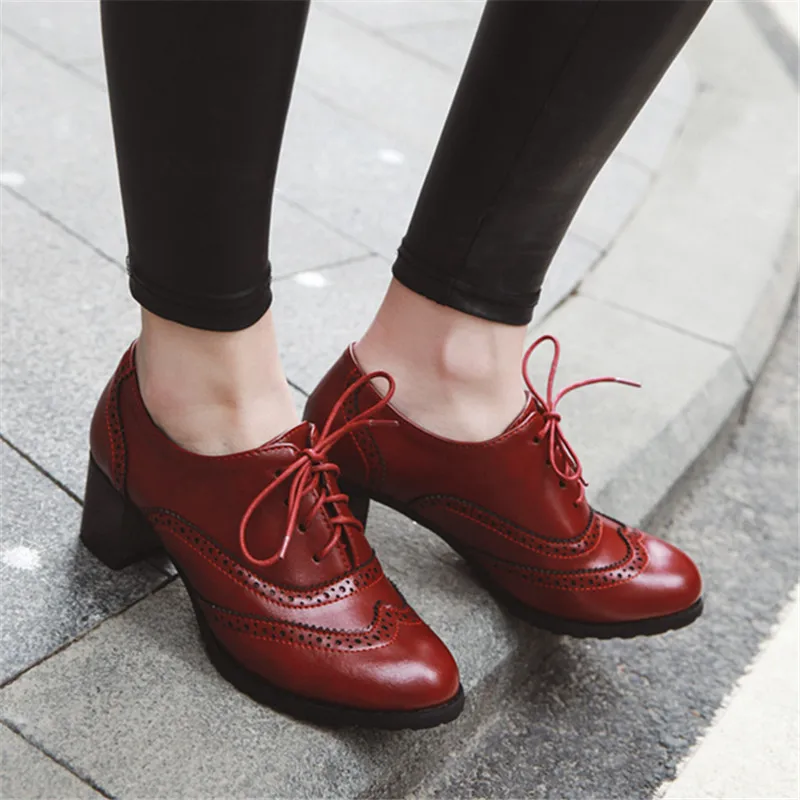 Red Oxford Shoes For Women