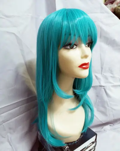 Anime Dragon Ball Bulma Green Long /Short Cosplay Wig For Women ...
