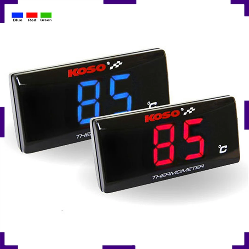 Koso Mini Temperatuurmeter Universal Motor Rood Blauw Groen Thermometer ...