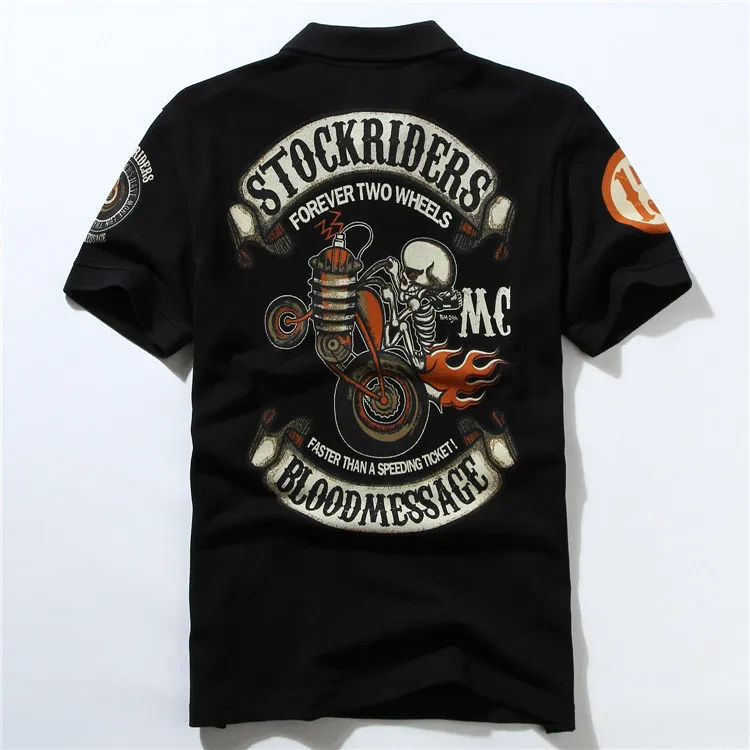 Men-s-motorcycle-Polo-shirt-Tattoo-Dimensional-Printing-Cotton-Short ...