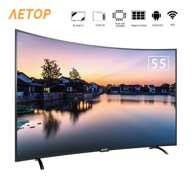 free shipping – bluetooth led curved screen tv 4k HD 55 inch television ...