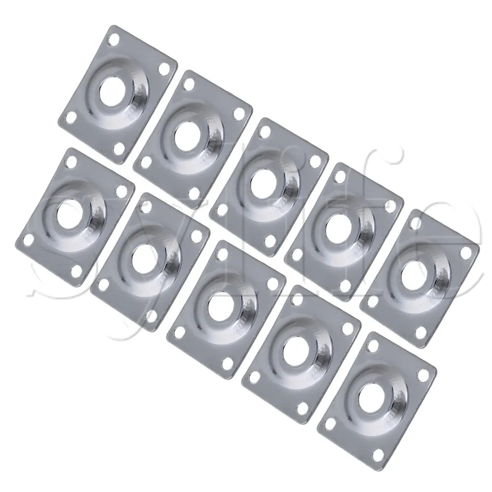 10pcs Rectangular dented Metal Guitar Bass Jack plate Chrome|Guitar ...