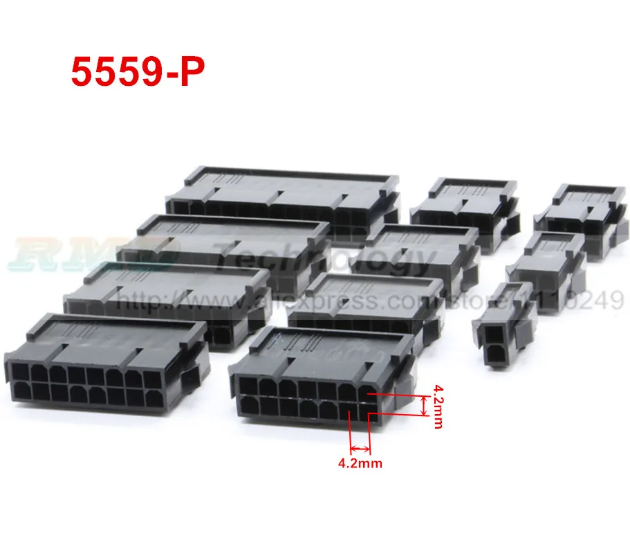 10pcs/lot black 5559-P 5559 4.2mm Automotive wiring harness connector ...