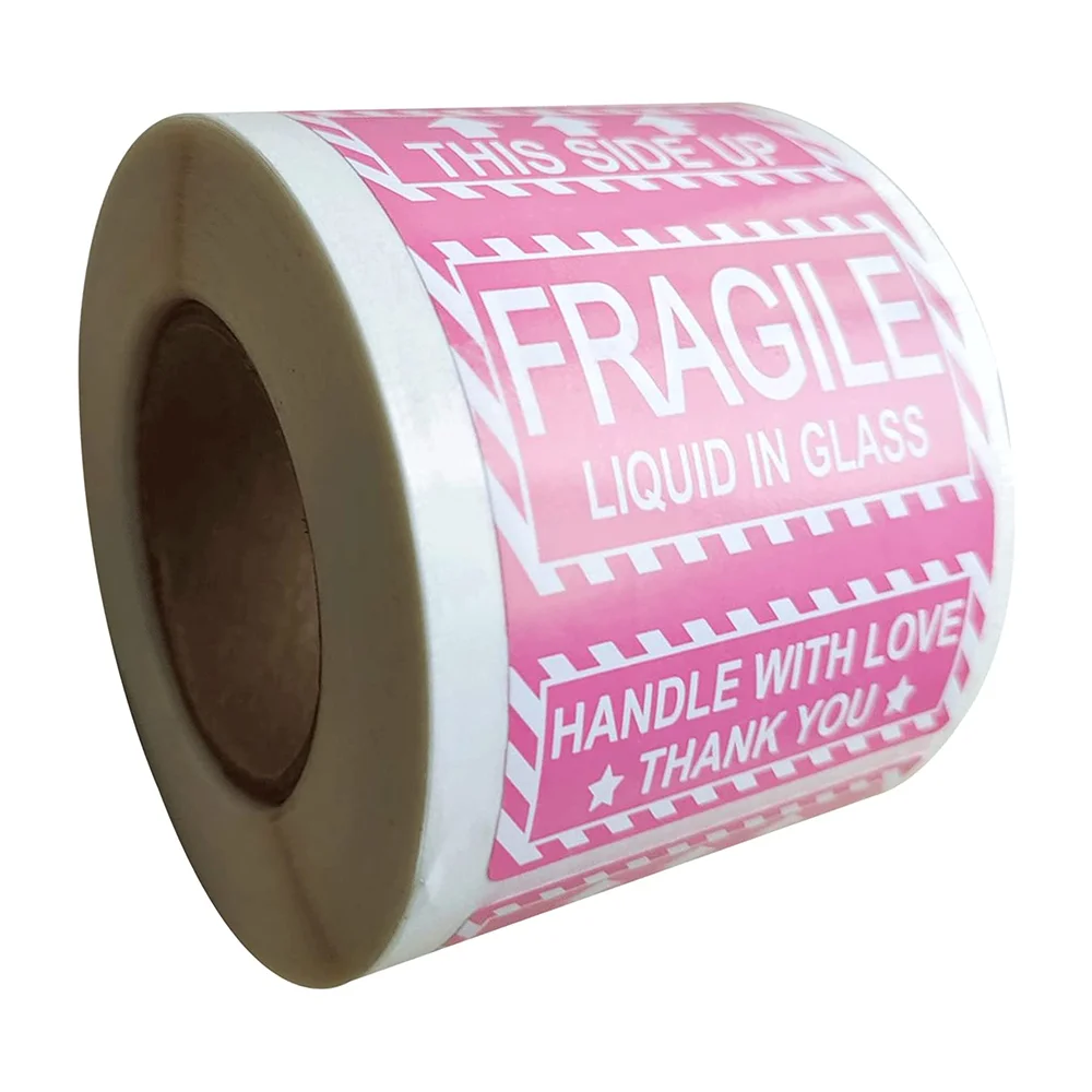 2-x-3-Inch-Pink-Fragile-Stickers-This-Side-Up-Shipping-Labels-250-Pcs ...