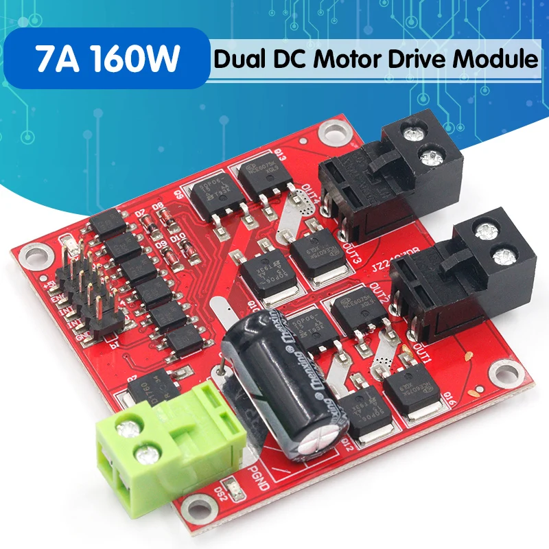 2 채널 Ch 듀얼 H 브리지 Dc 모터 드라이버 모듈 포지티브네거티브 회전 Pwm 조절 옵토 커플러 절연 L298 7a