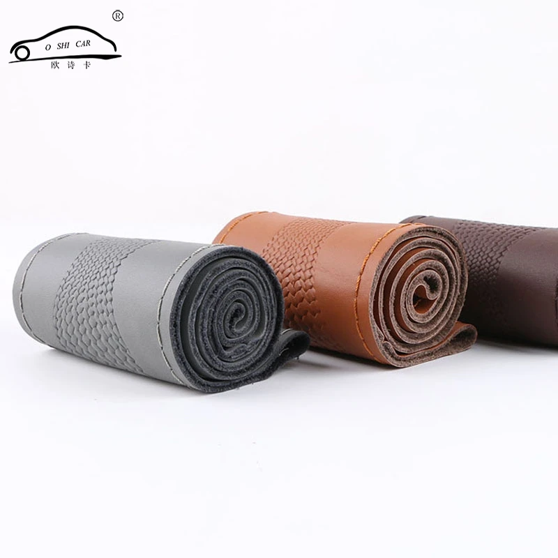 Universal Genuine Leather Car Steering Wheel Cover Snake Skin Pattern ...