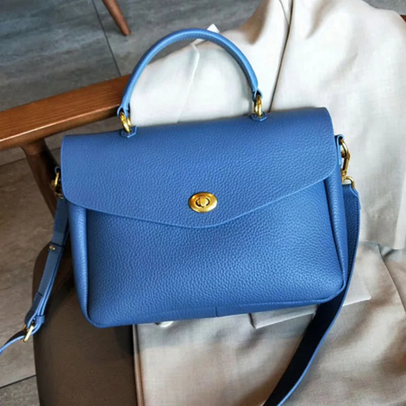 New Retro Flap Cover Bag Natural Skin Women's Handbag Classic Official ...