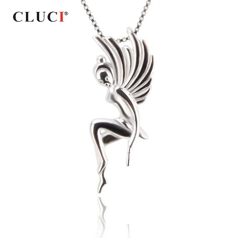 Cluci 925 prata esterlina bela fada pingente feminino real prata 925 encantos pingente jóias ...