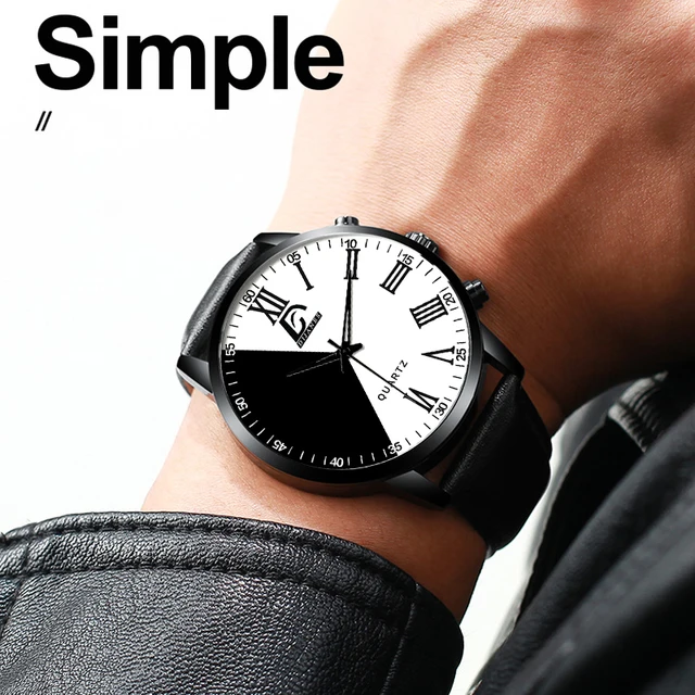 DIJANES Mens Minimalist Watches Luxury Men Fashion Casual Leather Strap ...