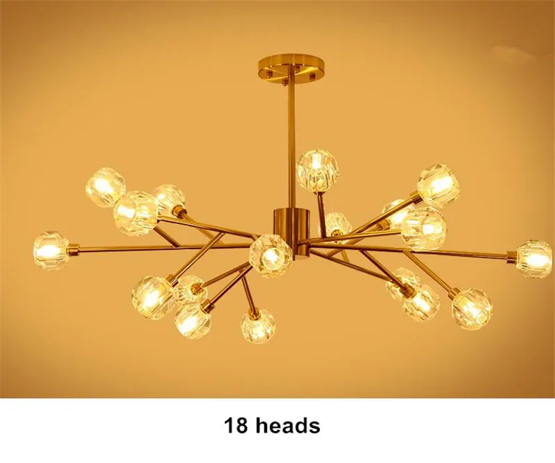 Новинка, хрустальный шар, потолочное освещение, Золотая ветка, дизайн ...